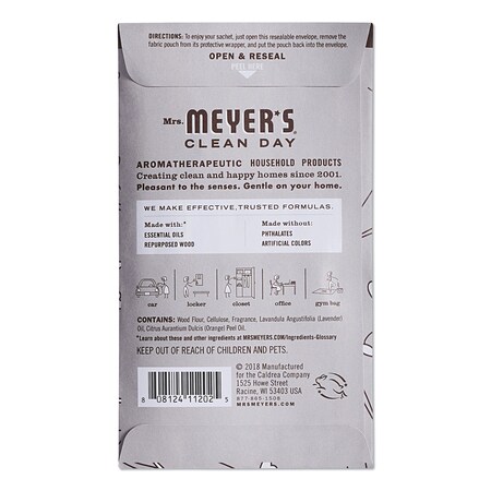 Mrs. Meyers Clean Day Clean Day Scent Sachets, Lavender, 0.05 lbs ...