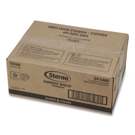 Sterno Handy Wick Chafing Fuel, Can, Methanol, Six-Hour Burn, PK24 ...