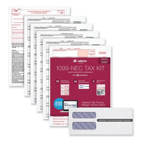 Adams Business Forms Five-Part 1099-NEC Online Tax Kit, Five-Part ...