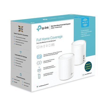 Tp-Link Deco W3600 Whole-Home Mesh Wi-Fi 6 System, 2 Ports, Dual-Band 2 ...