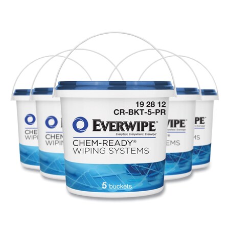 Everwipe Chem-Ready Wiping System Bucket, 7.13 x 7.13 x 7, White, PK5 ...