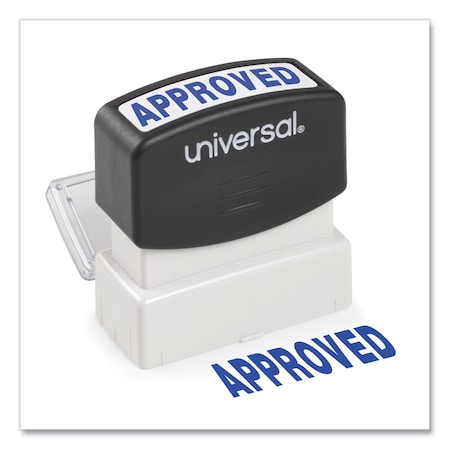 Universal Message Stamp, APPROVED, Pre-Inked One-Color, Blue UNV10043 ...