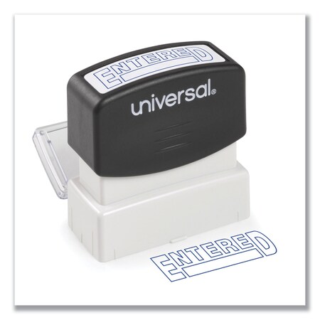Universal Message Stamp, ENTERED, Pre-Inked One-Color, Blue UNV10052 | Zoro