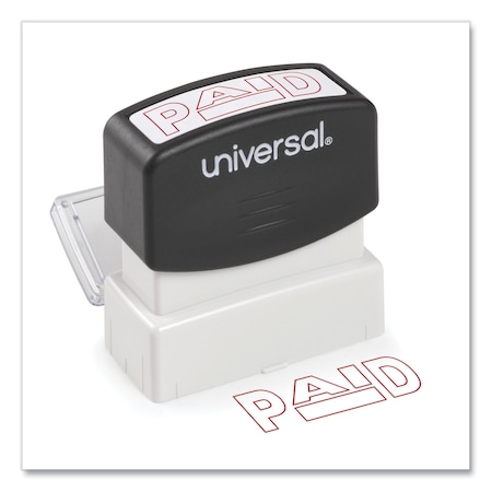 Universal Message Stamp, PAID, Pre-Inked One-Color, Red UNV10062 | Zoro