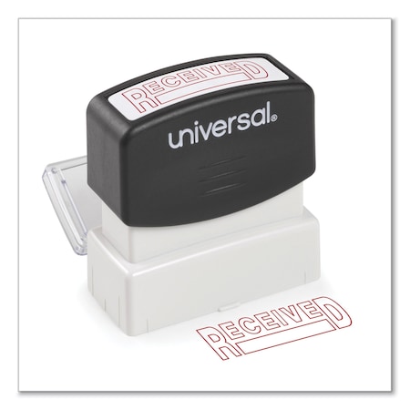 Universal Message Stamp, RECEIVED, Pre-Inked One-Color, Red UNV10067 | Zoro