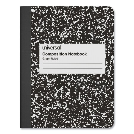 Universal Composition Book, 4 sq/in Quad Rule, Black Marble, 9.75 x 7.5 ...