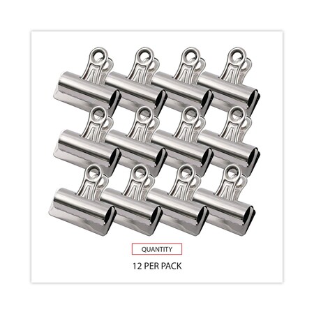 Universal Bulldog Clips, Jumbo, Nickel-Plated, PK12 UNV31266 | Zoro