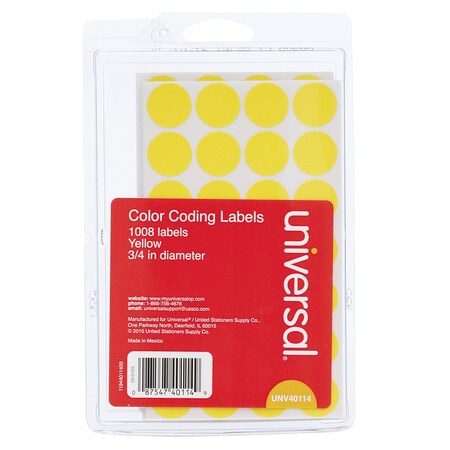 Universal Self-Adhesive Removable Color-Coding Labels, 0.75" dia ...