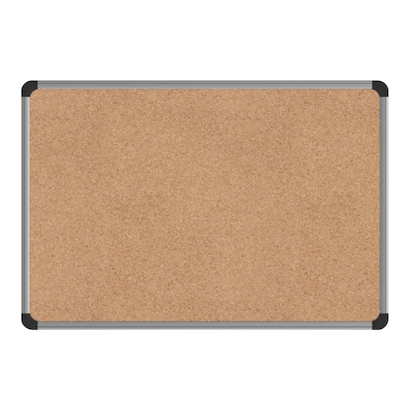 Universal One Cork Bulletin Board 24" x 18", Aluminum Frame UNV43712 | Zoro