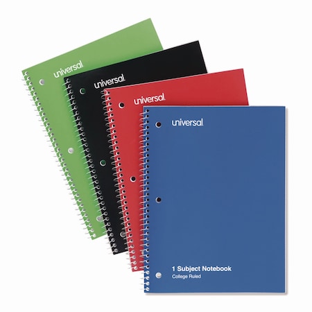 Universal Wirebound Notebook, 1 Sub, Med/Coll, Assorted, 10.5 x 8, 70 ...