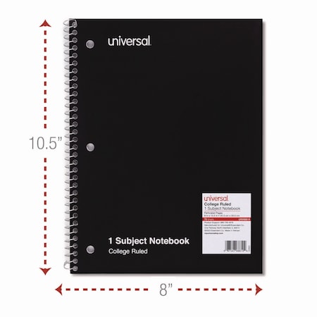 Universal Wirebound Notebook, 1 Sub, Med/Coll, Assorted, 10.5 x 8, 70 ...