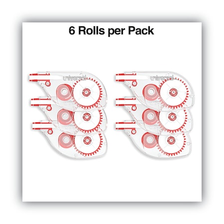 Universal One Sideways Appft CorrectTape, 1/5x393", PK6 UNV75610 | Zoro