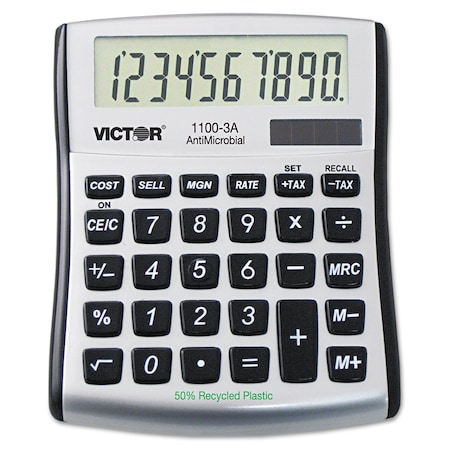 Victor Technology 1100-3A Antimicrobial Compact Desktop Calculator, 10 ...