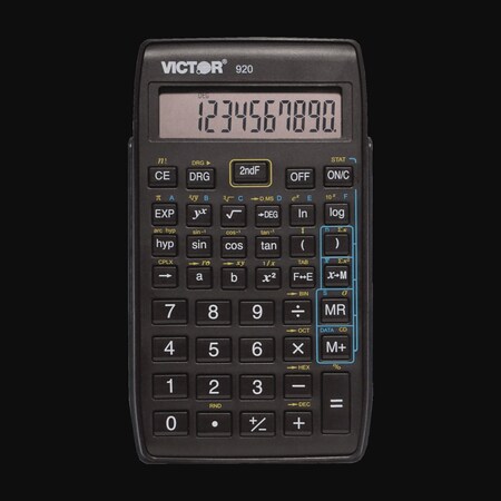 Victor Compact Scientific Calculator with Hinged Case, 10-Digit LCD 920 ...