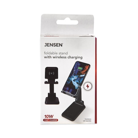 Jensen Foldable Stand with Wireless Charging, Black JPQS20V | Zoro