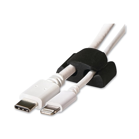 Rca Two Channel Cable Holder, 2" x 2", Black, PK6, 6PK RCCM2BKV | Zoro