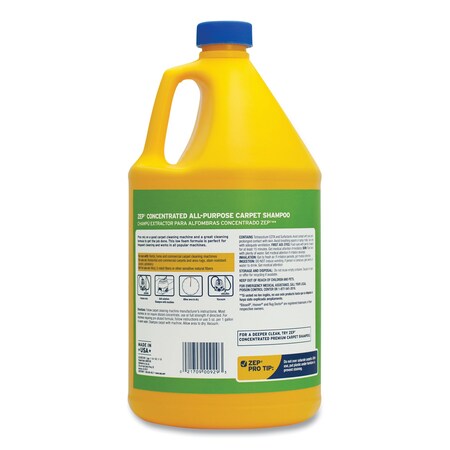 Zep Carpet Extractor Shampoo, Unscented, 1 gal, PK4 ZUCEC128 | Zoro