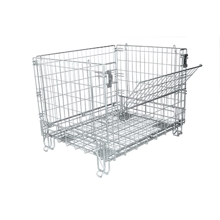 Durastar Wire Container 48x40x38H 2 Swvl/2 Rigid Poly/Poly Casters ...