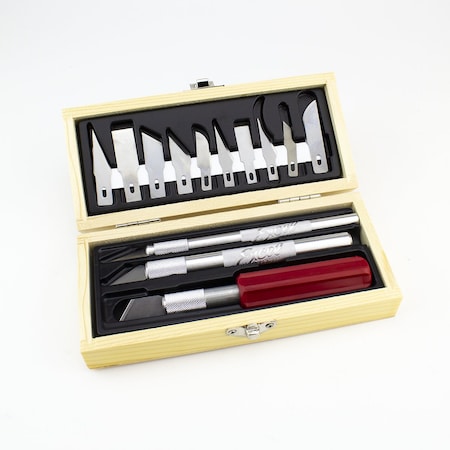 Excel Blades Hobby Knife Set, Precision Craft Knife Set Bulk Wooden Box ...