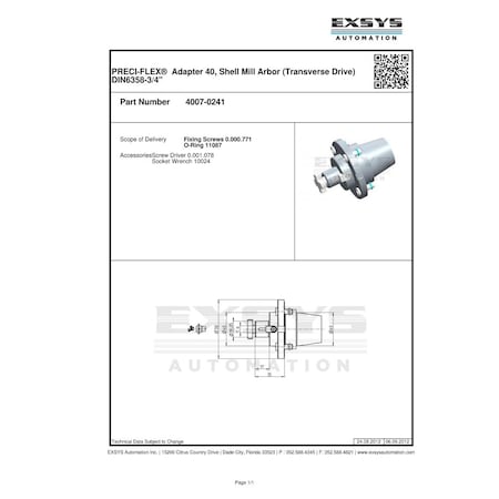 Eppinger ER40 PRECIFLEX Adapter Type 7 4007-0241 | Zoro