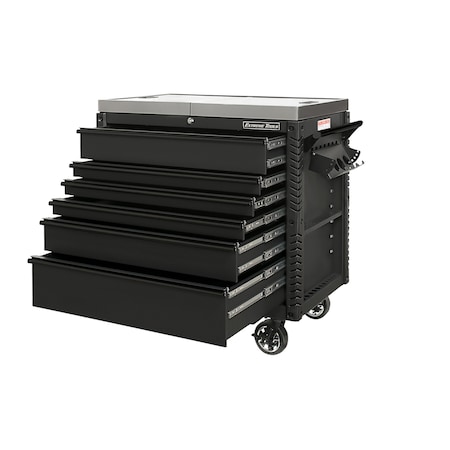 Extreme Tools Slide Top Tool Cart, 6 Drawer, Black, 41 in W ...