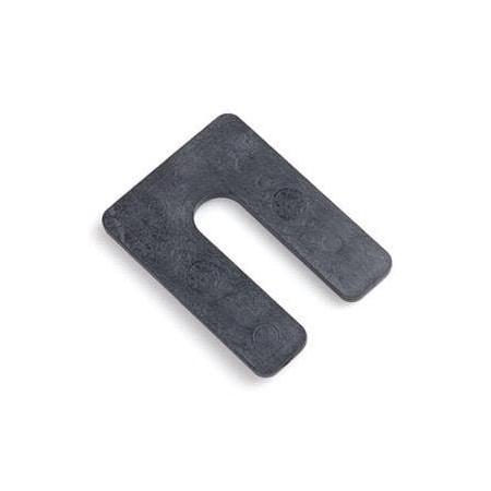 Glazelock 1/4" 4"L x 3"W 7/8" Slot, Square Horseshoe Plastic Flat Shims ...
