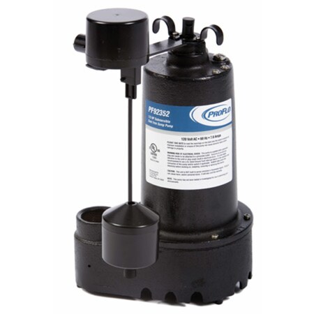 Proflo 1/3 HP Cast Iron Submersible Sump Pump with Side Discharge ...