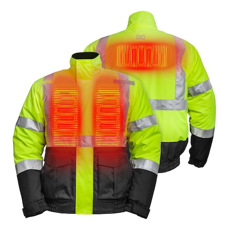 Mobile Warming Men's Hi Viz Yellow/Black Heated Jacket, 3X, 7.4V ...