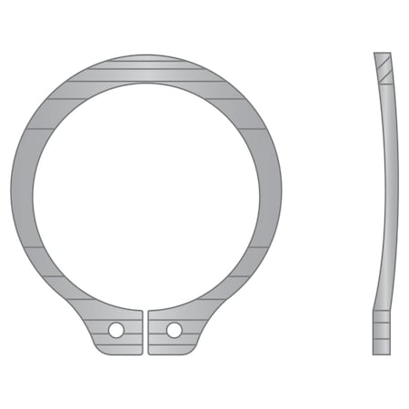 Rotor Clip External Retaining Ring, Stainless Steel Plain Finish, 0.375 ...