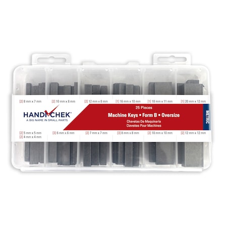 Handi-Chek Oversized Key Stock Assortment, 25 Pieces DISP-MKM025OB | Zoro