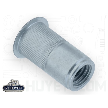 Avk Rivet Nut, 1/2"-13 Thread Size, 0.865 in Flange Dia., 1.300 in L ...