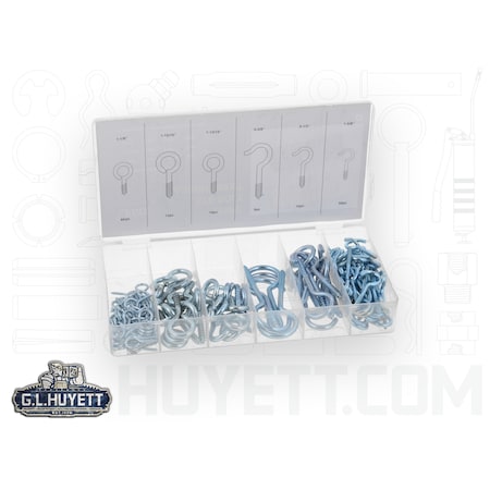 Huyett Eye Bolt Assortment, Carbon Steel, 151 PCS DISP-EB151 | Zoro