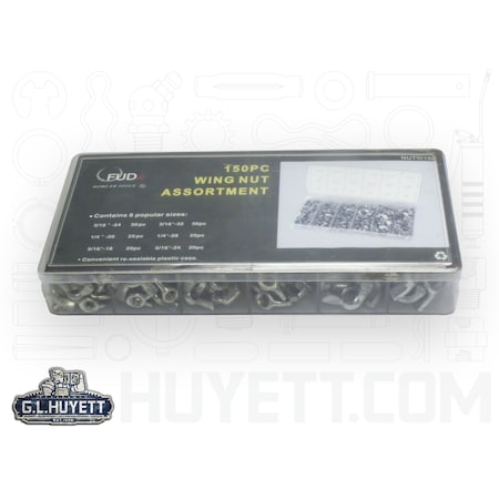 Huyett Wing Nut Assort ZC Assort 150pc DISP-NUTW150 | Zoro