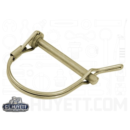 Huyett Wire Tab Lock Safety Pin, 1/4 in Dia, 1-3/4 in Lg, 3 in Shank Lg ...