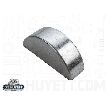 Huyett Woodruff Key, 3/16 x 3/4 in Key Size, 606 SAE Number, 5/16 in H ...