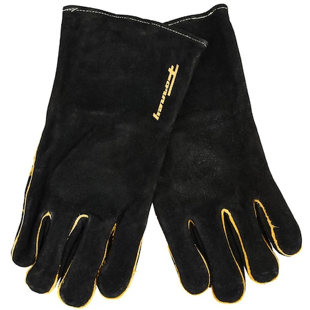 Forney Black Leather Welding Gloves Men's L 53425 | Zoro