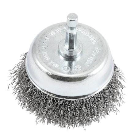 Forney Cup Brush, Crimped, 3 in x .012 x 1/4 in Hex Shank 72731 | Zoro