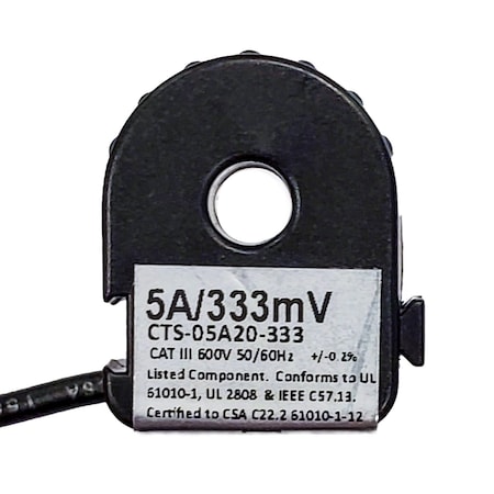 Functional Devices Enclosed Solid-Core Current Transformer, 5Amp, 333mV ...