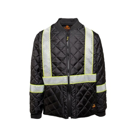 Game Workwear Hi-Vis Quilted Jacket, Nylon Taffeta Shell, Black, 5XL ...