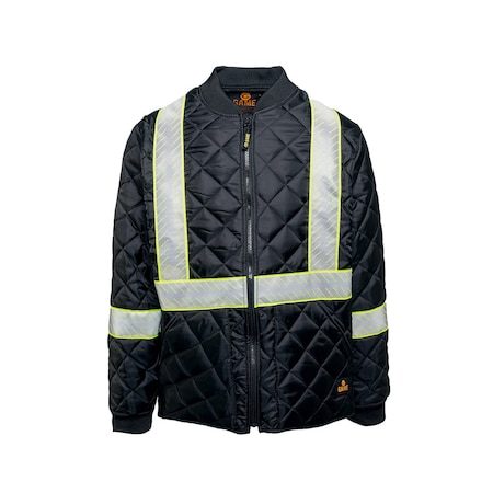 Game Workwear Hi-Vis Quilted Jacket, Nylon Taffeta Shell, Navy, 2XL ...