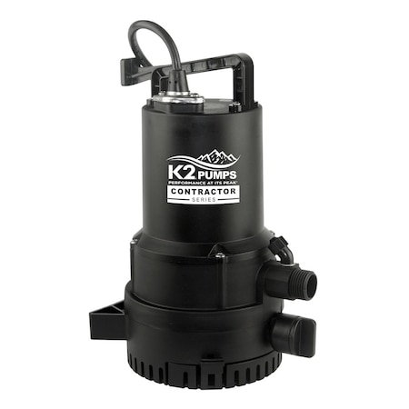 K2 Pumps CONTRACTOR SERIES 1/4 HP Harsh Duty 2-in-1 Submersible Utility ...