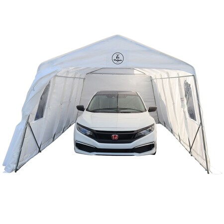 Gazebo Penguin Car Shelter 11 ft. X 20 ft. ASM11X20FF-200-WHI | Zoro