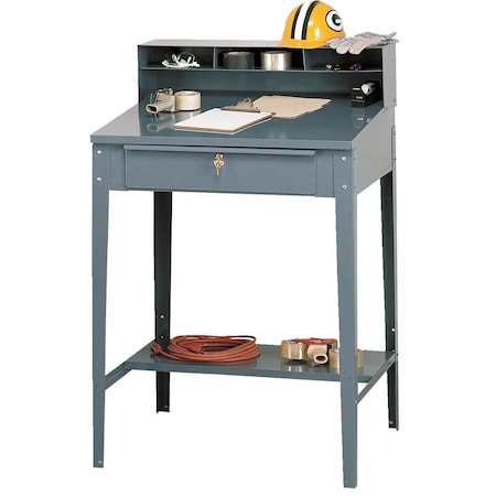Edsal Lockable Steel Shop Desk with Open Shelf 620 | Zoro