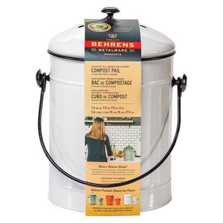 Behrens 1.5 Gallon White Compost Pail Y19CCW | Zoro