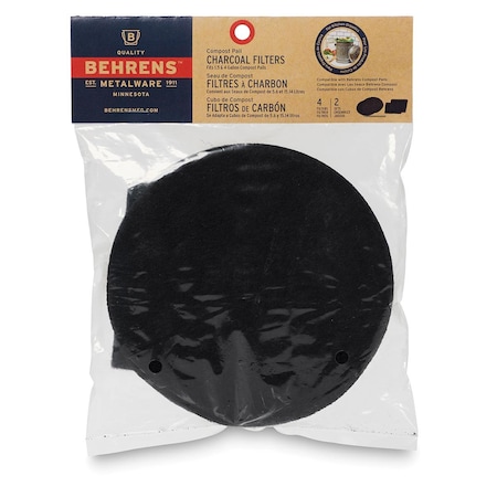 Behrens Compost Pail Charcoal Filters, 4PK Y19CCFILT4 | Zoro