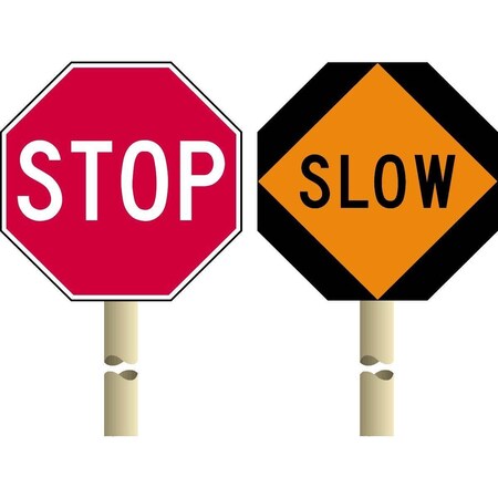 Tapco Stop/Slow 6'L High-Intensity Prismatic Sign 373-04637 | Zoro