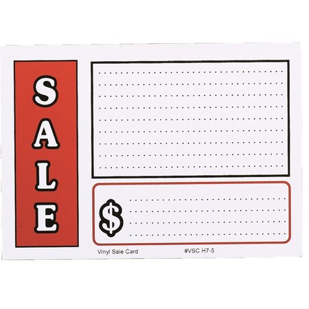 Col-Met Vinyl Sign Cards VBC H7-5 | Zoro