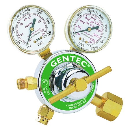 Gentec Med to Heavy Duty Single Stage Regulator, 3000 PSI Inlet, 20-300 ...