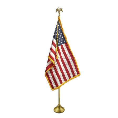 Global Flags Unlimited US Indoor Gold Flag Set 4'x6' 9'x1-1/8" 200042 ...