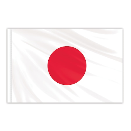 Global Flags Unlimited Japan Indoor Nylon Flag 4'x6' with Gold Fringe ...
